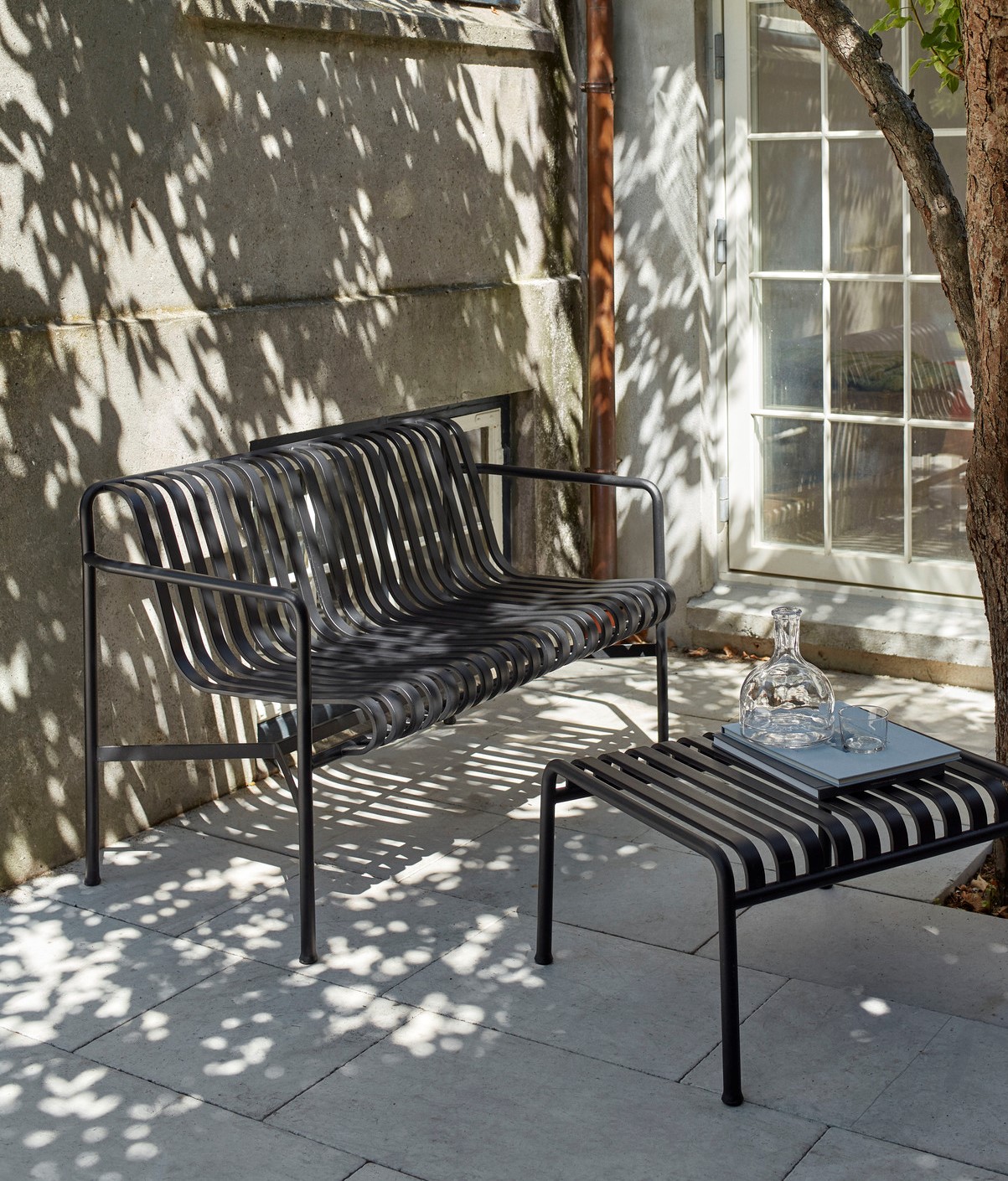 Hay Palissade Dining Bench - Anthracite 128x70cm Høyde 80cm. - Olen Mobel