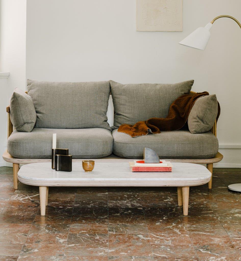 &Tradition Fly Table SC5. White Oiled Oak -honed Bianco Carrara ...