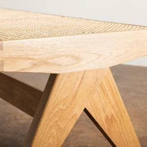 Phantom Hands Teak and Cane Bench - Teak Dark stain. 137x46cm Høyde ...