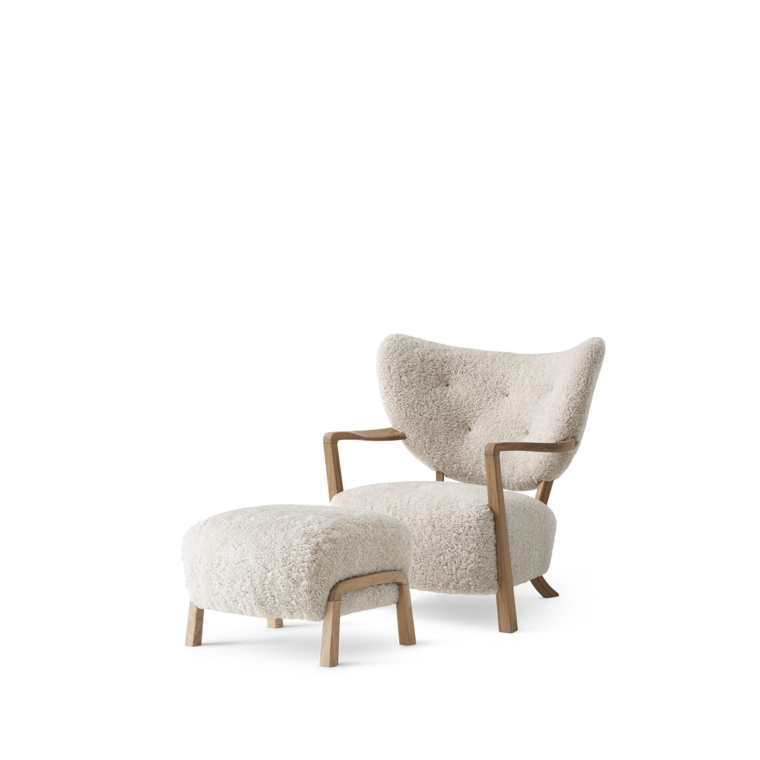 -20% &tradition Wulff ATD2 Lounge Chair + Pall ATD3 - Oiled oak ...